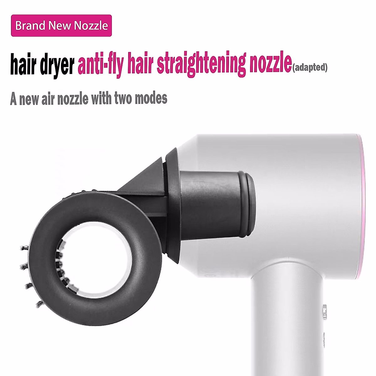 Anti-Flight Flyaway Attachment Nozzle with Wide Tooth Comb 2 in 1 Function for Dyson Hair Dryer attachments - Accessories for Supersonic Hair Dryer HD01 HD02 HD03 HD04 HD08