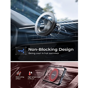 LISEN Fits MagSafe Car Mount [20 Strongest Magnets] Magnetic Phone Holder for Car Fits iPhone 15 Pro Max Plus, Adjustable Air Vent Magsafe Cell Phone Holder Car for iPhone 14 13 12 & MagSafe Case