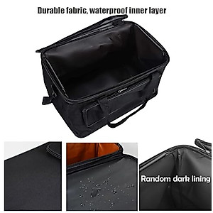 Art Supplies Organizer Bag Craft Tool Storage Tote Carrying Case Artist Travel Carrier Waterproof Paint Box Foldable For Drawing Painting Large Capacity black HHB-013 18.5*11.8*10.6inch(47*30*27cm)