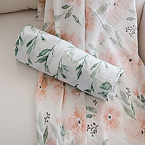Crane Baby Soft Muslin Swaddle Wraps, Floral & Leaf for Boys and Girls, 2 Count, 47" x 47"