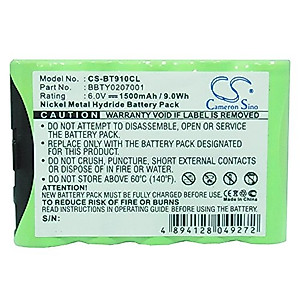 HLILY Replacement for Battery Panasonic PQKK-10093 6V/1500mAh