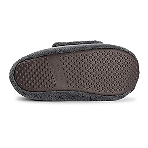 MUK LUKS Men's Adjustable Shearling Bootie Slipper, Steel Grey, Large