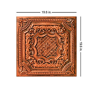 A La Maison Ceilings R126 Bijou and Bee Bee Foam Glue-up Ceiling Tile (128 sq. ft./Case), Pack of 48, Antique Copper