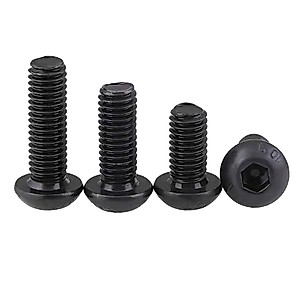 M12-1.75 x 40mm Button Head Socket Cap Screws, 10.9 Grade Alloy Steel, Allen Socket Drive, Black Oxide Finish, Full Thread (10.9 Grade,5 Pcs)