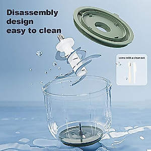 BOLOLO Baby Food Maker Set, Baby food mill, Food Processors Set for Baby Food, Fruit, Vegatable, Meat, 4 Baby Food Containers, 2 Silicone Spoons, Bib, cleaning set, One-touch blend directly