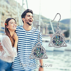 Celtic Knot Earrings Viking Jewelry for Women 925 Sterling Silver Amulet Protection Good Luck Viking Triskele Jewelry
