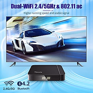 Android TV Box 11.0, Android Box 2GB RAM 16GB ROM Support 2.4G/5.8G WiFi6 Ethernet BT 5.0 3D/6K HDR 10+ Video Smart TV Box