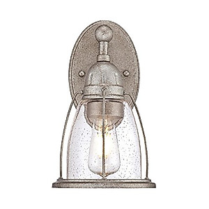 Westinghouse Lighting 6351000 North Shore One-Light Indoor, Weathered Steel Finish with Clear Seeded Glass Wall Fixture