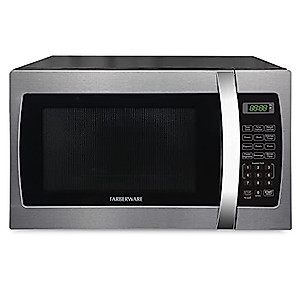 Farberware Countertop Microwave Oven 1.3 Cu. Ft. 1000-Watt with LED Display, Child Lock, Easy Clean Black Interior, Cu.Ft, Stainless Steel