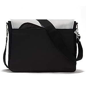 Bellotte Heavy-Duty Messenger Diaper Bag with Changing Pad, Large Capacity Messenger Diaper Bag with Stroller Straps (Grey)