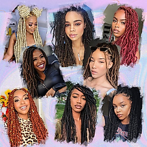 Springy Afro Twist Hair 8 Packs Marley Twist Braiding Hair Pre Separated Spring Twist Hair for Faux Locs Crochet Hair Kinky Twist for Braiding Synthetic Hair Extensions (1b#, 24inch(Pack of 8))