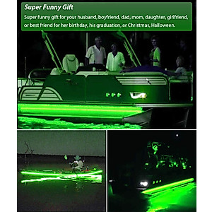 Seaponer Pontoon Boat Light, Marine Led Light Strip for Duck Jon Bass Sailboat Kayak Flex Lighting for Boat Deck Accent Courtesy Interior Lights Fishing, Green,12v, 5m(16.4ft)