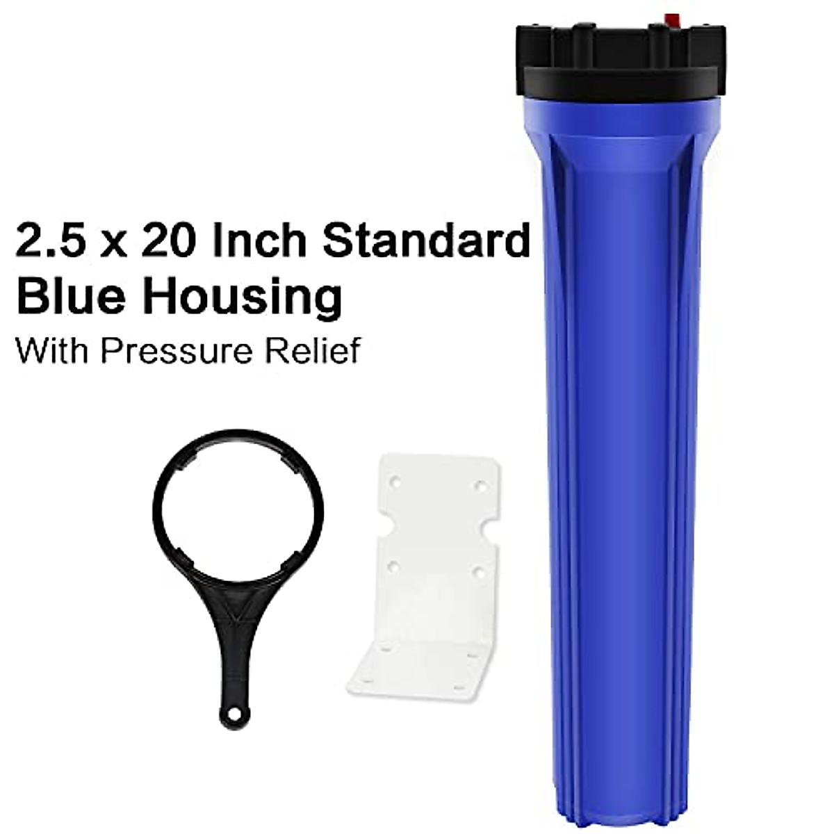 Geekpure 20-Inch Blue Filter Housing for 2.5" x 20" Whole House Water Filtration System - 3/4"NPT Plastic Port