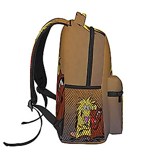 Pobecan Angry Anime Beavers Backpack Funny Laptop Back Pack Book Bag Hiking Outgoing Daypack For Women Mens