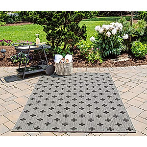 Novogratz by Momeni Villa Umbria Indoor Outdoor Rug, 5'3" x 7'6", Grey