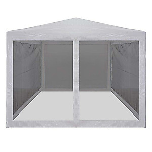 Party Tent with 4 Mesh Sidewalls,Outdoor Gazebo, Hardtop Gazebo,Backyard Gazebo,Patio Gazebo,Grill Gazebo,UV and Water Resistant,for Barbeque, Patio, Deck,Garden Party,Lawns,9.8' x 9.8'