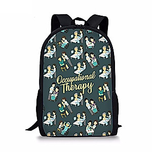 Dellukee School Bags For Children Occupational Therapy Print Youth Backpack