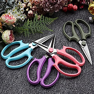 Garden Pruning Shears Scissors,Professional Floral Shears,Colorful Flower Scissors with Comfortable Grip Handles,Premium Floral Scissors with Protective Case for Flower Arrangement,Gardening-Purple