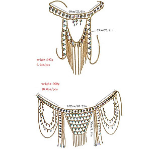 Allison Jennie Womens Sexy Body Chain Suit Party Beach Club Jewelry Accessories