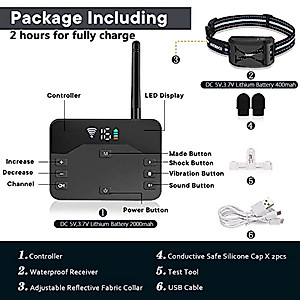 AICSDCO Wireless Dog Fence System,2023 Electric Fence & Training Collar for Dogs, 2 in 1 Pet Containment Fence and Safety Latch Dog Collar for Small,Medium,Large Dog for The Yard
