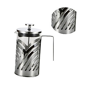 HOLIDYOYO 304 Fashion Coffee Pot Coffee Filter Pot Concentrated Coffee Multi-function Coffee Pot Espresso Pot Filter Teapot Stainless Tea Kettle Coffee Maker Espresso Coffee Machine Silver