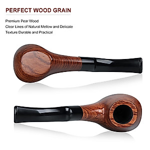 Joyoldelf Smoking Pipe, Wooden Tobacco Pipe with Gift Box, Creative Rosewood Tobacco Pipes for Smoking (no Need Tobacco Pipe Stand) with Pipe Scraper, 9mm Pipe Filter and Smoking Accessories