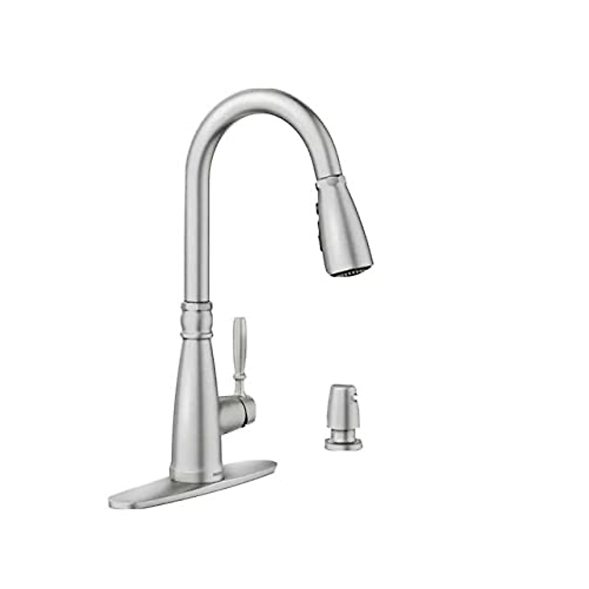 Boman Single Handle Pull-Down Sprayer Kitchen Faucet with Reflex and PowerBoost in Spot Resist| Ceramic Disc Faucets|, Stainless Steel, (87162SRS)