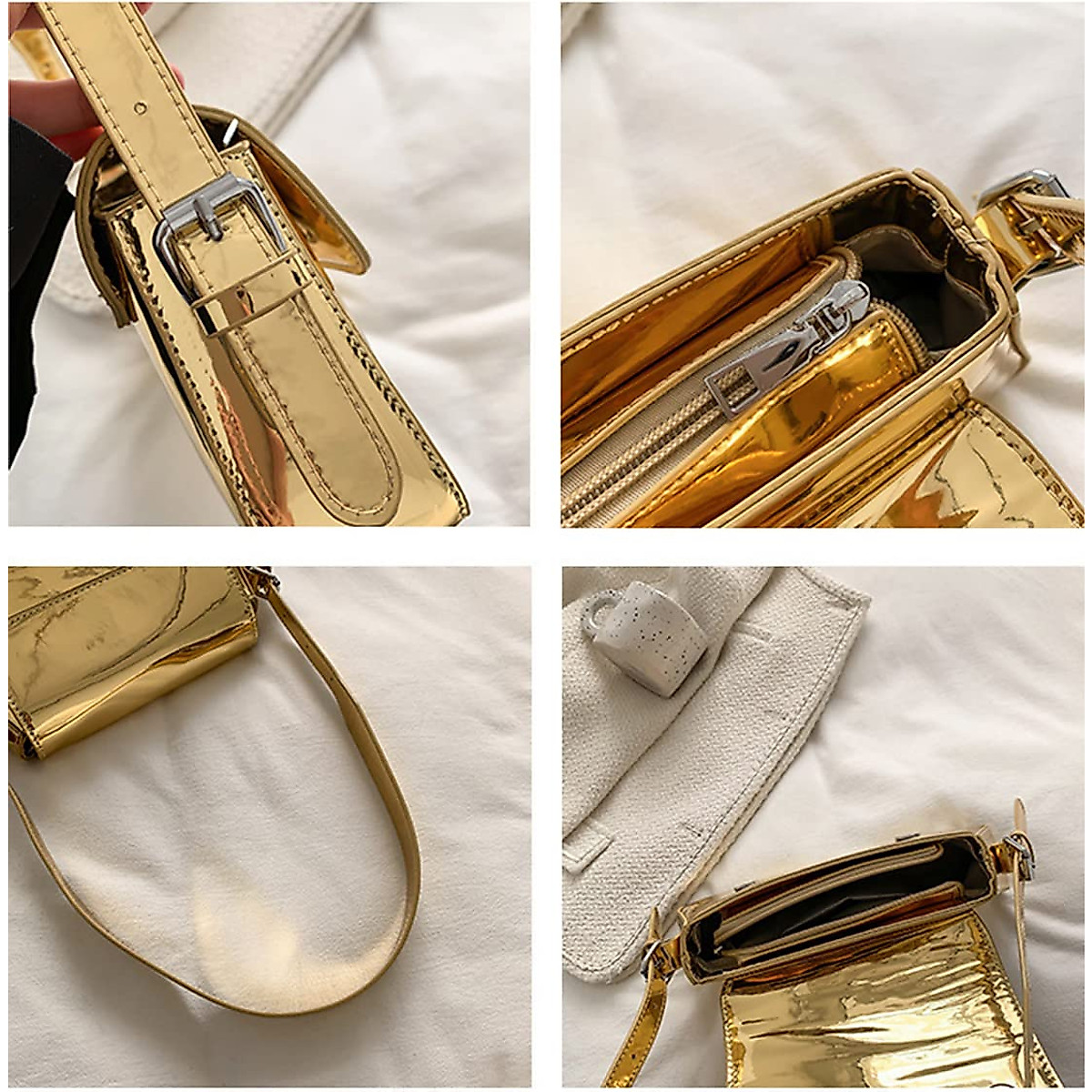 Evening Bag Women Hobo Bag Clutch Y2k Sparkly Silver Purse Tote Handbag Shoulder Party/Cute Crossbody Bags with Wallet