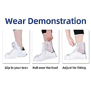 Waterproof Shoes Cover, Rain Boot Shoe Covers, Reusable Women Men PVC Rubber Sole Overshoes Galoshes Protectors for Cycling Camping Travel (XXL, White)