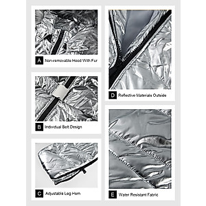 Aurgelmir Women Winter Ski Suit Fur Collar Coat Ski Jumpsuit Snowsuit