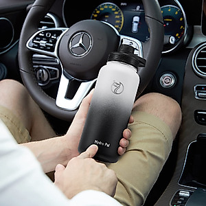 32 Insulated Water Bottles with 2 Leak Proof Lids(Spout Lid and Straw Lid), Wide Mouth Sport Water Bottle with Straw, Stainless Steel Powder-Coated Water Flask, Double Walled Vacuum Thermos