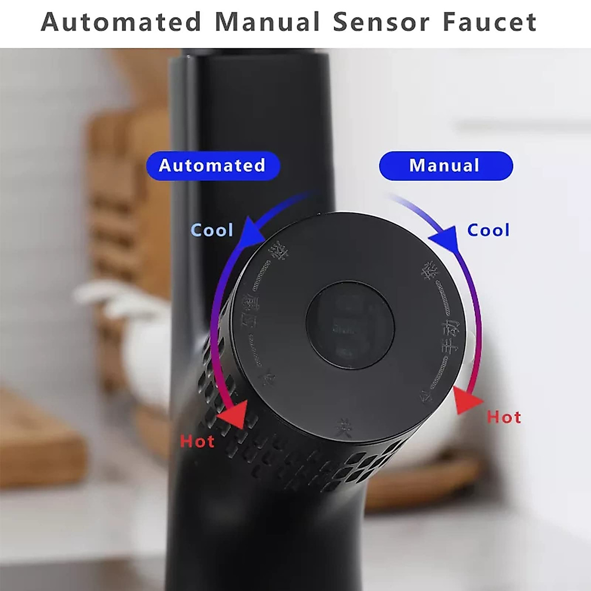 Touchless Kitchen Faucet Matte Black Intelligent Induction Kitchen Sink Faucet with Pull Down Sprayer, Brass Swivel Pull Out Kitchen Mixer Tap Single Handle 2 Spray Modes