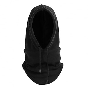 WITHMOONS Winter Hood Balaclava Fleece Face Neck Mask Neck Warmer Cold Weather Hood Black TPYC103883