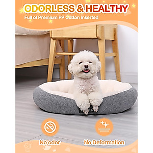 Hesiwondoo Heated Cat Bed Indoor with Adjustable Temperature Control, Heated Pet Bed for Small Dogs Auto Shutoff Soft & Cozy Donut Design, Waterproof & Flame-Retardant, Machine-Washable Cover