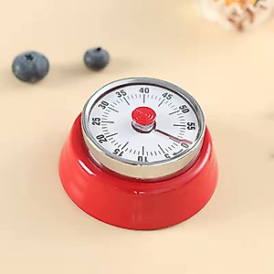 Mechanical Timer, Kitchen Timer Reminder Management Timer 360 Degree Rotation, Kitchen Countdown, Children, Teachers, Classroom time Management Tools, Learning (red)