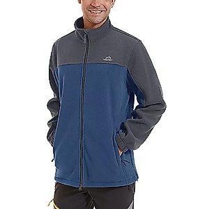 TACVASEN Military Jacket Men with Multi-Pockets Full Zip Stand Collar Hiking Jackets Midweight Winter Coat Fall Winter Outerwear