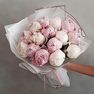 BBJ WRAPS Korean Style Waterproof Floral Wrapping Paper Sheets Fresh Flower Bouquet Wrap Gift Packaging Florist Supplies, 20 Sheets-23.6x23.6 inch (White)