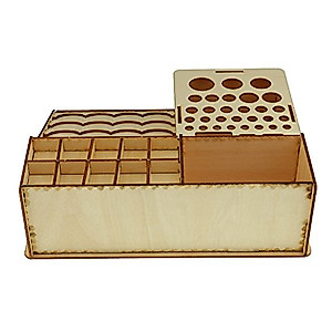 Jili Online Wooden Paint Bottles Rack Model Organizer Epoxy Tools Storage Box Holder Case #3