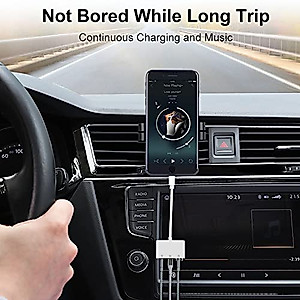 8ware Lightning to 3.5mm Headphone Adapter for iPhone Dual Earphone Jack and Charging Adapter Headphone Splitter for iPhone 14/13/12/11/XS Max/XR/8/7 Supports iOS up to Latest 16