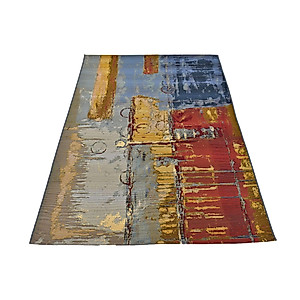 Unique Loom Outdoor Modern Collection Area Rug - Baja (4' 1" x 6' 1" Rectangle, Multi/ Beige)