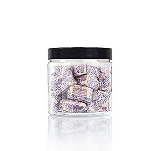 14oz (420ml 12 Pack) Empty Clear Wide Mouth Plastic Jars with Smooth Lids and Labels - Round PET Containers for Food Storage and Dry Goods,Craft and More - BPA Free (Black Lids)