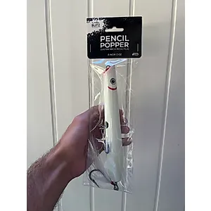 Blitz Performance Pencil Popper Topwater Fishing Lure Wooden Plug (Bone)