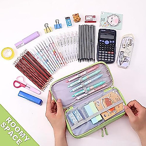 SCIONE Pencil Case for Girls Boys, Large Pencil Pouch School Supplies for Kids with Dry-erase Board, Big Capacity Zipper Cute Pen Box, Back to School Gifts for Student Teens