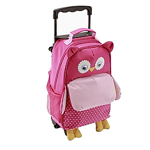 yodo Zoo 3-Way Kids Suitcase Luggage or Toddler Rolling Backpack with wheels, Medium Owl