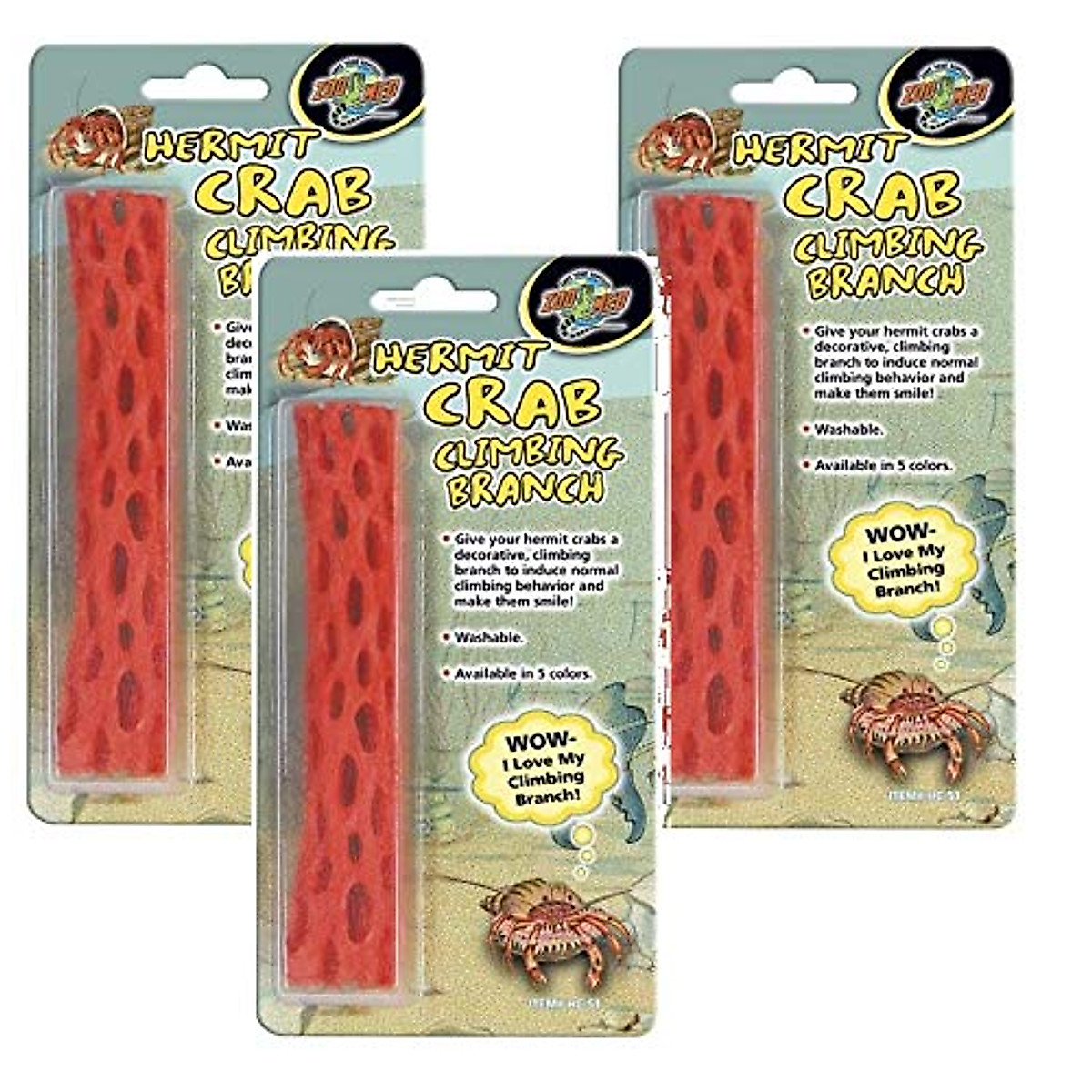 (3 Pack) Zoo Med Hermit Crab Climbing Branch - Assorted Colors