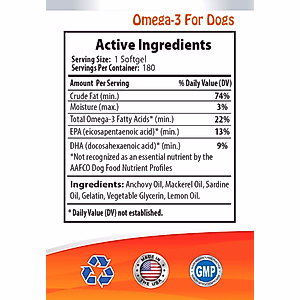 MY LUCKY PETS LLC Dog Allergy Immune Bites - Dog Omega 3 Fatty ACIDS - Fish Oil - Best Heart Brain Skin and Joint Health - Vet Recommended - Dog Omega 3 6 9 Supplement - 2 Bottles (360 Softgels)
