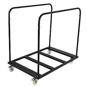 GarveeTech Folding Table Cart, 1500 LBS Heavy Duty Table Trolley with 5" Swivel Wheels, Black Desk Trolley for Garage, Home, Warehouse, Party Event Hotel Furniture 10 Table Capacity
