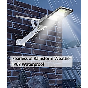 ZXXHNNAIH 300W Solar Street Light, LED Solar Street Lights Outdoor Waterproof, Dusk to Dawn Bright Street Lights Solar Powered with Remote Control for Parking Lot Patio,Yard and Garage