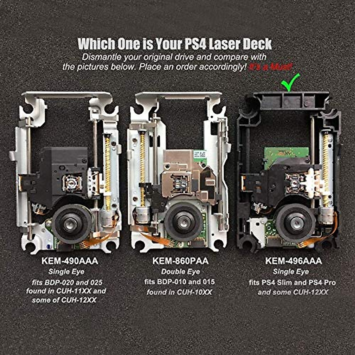 OYSTERBOY Replacement Repair Parts KEM-496 AAA Lens Fit for PS4 1200 Laser Head Disassemble