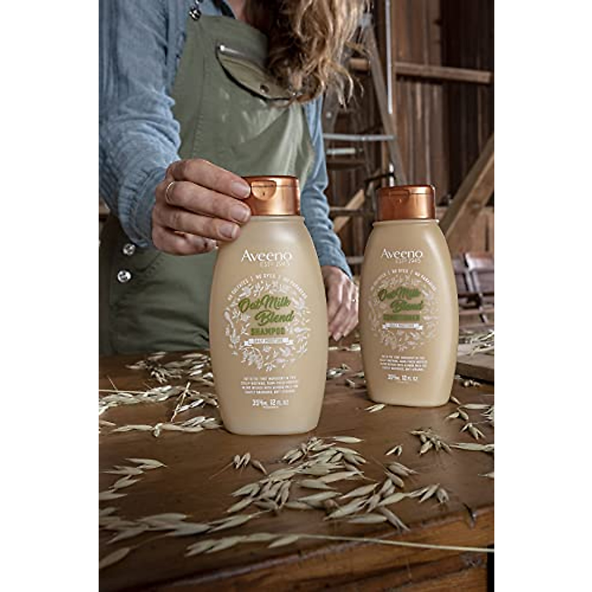 Aveeno Scalp Soothing Oat Milk Blend Shampoo & Conditioner Set for Daily Moisture and Light Nourishment, Sulfate Free, No Dyes or Parabens, 12 fl. Oz